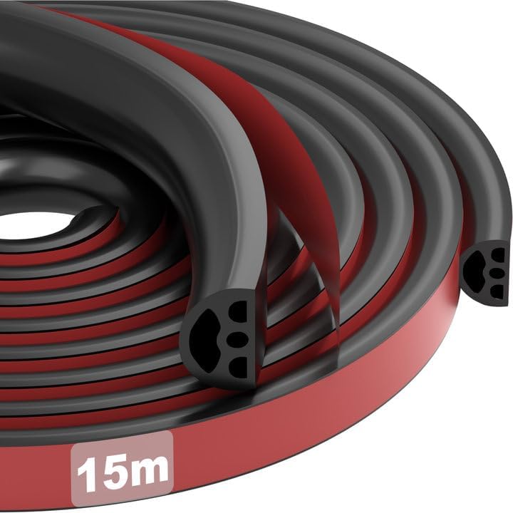 Black Rubber Weather Stripping Door Seal Strip, Self-Adhesive D-Shape ...