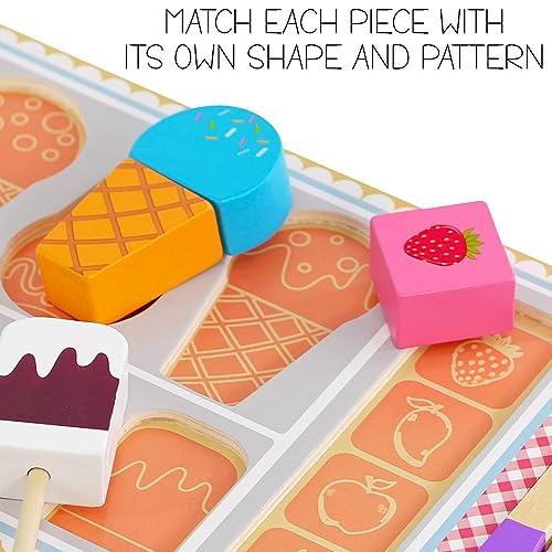 Wooden Ice Cream Shop Set Kids Toy Children’s Kitchen Pretend Playset ...