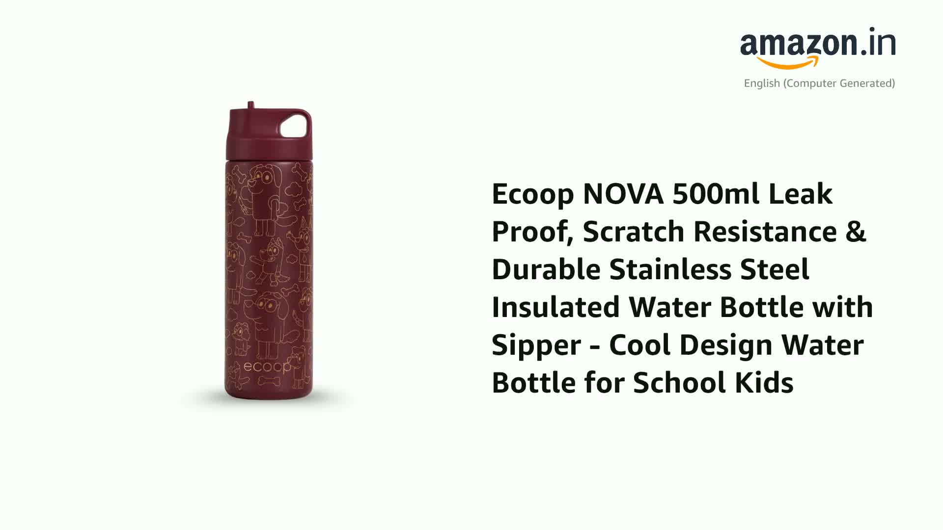 Watch Ecoop NOVA 500ml Leak Proof, Scratch Resistance & Durable ...