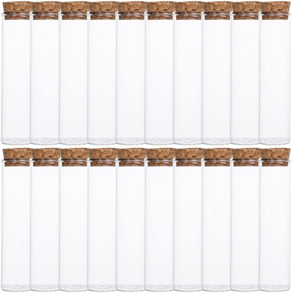 Amazon.com: HOMSFOU 20pcs 60ml Small Mini Glass Bottles with Cork ...