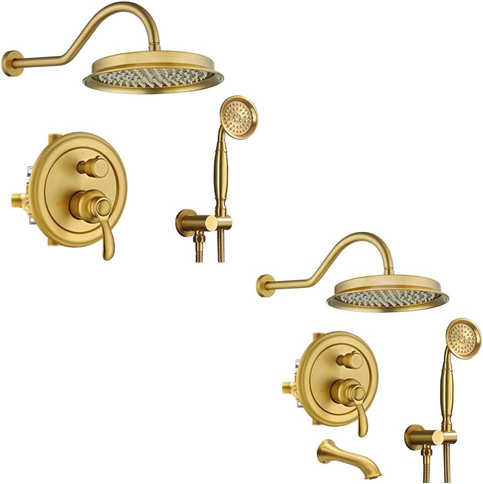Homekicen Brushed-Gold Shower Faucets-Sets Complete - Amazon.com