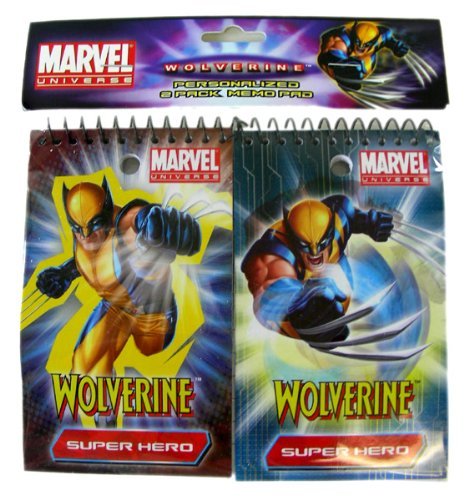 Marvel Comic's Wolverine Memo Pad - X-men 2pack Writing Note Pads ...