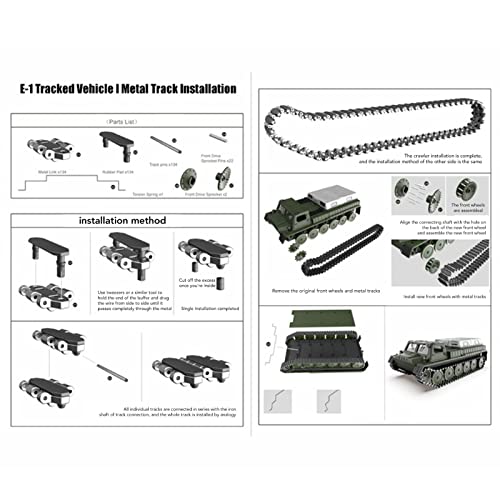 Fockety Metal Tracks Set, Aluminum Model Tank Track Parts Chain Wheel ...