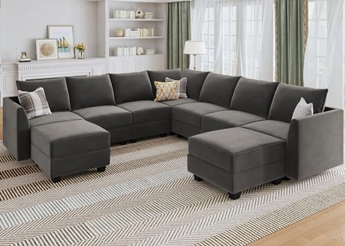 Amazon.com: HONBAY Modular Sectional Sofa U Shaped Sectional Couch with ...