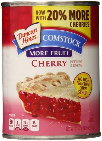 Amazon.com : Comstock, More Fruit, Cherry Pie Filling & Topping, 21oz ...