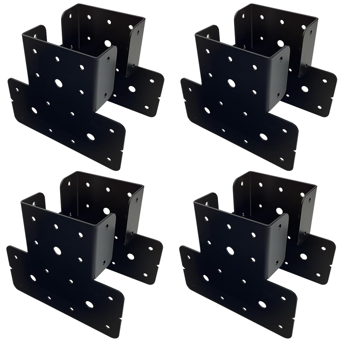 Amazon.com: 4 Set(8pcs) 4x4 T Post to Beam Connector Roof Tie Steel Brackets,Adjustable T Post ...