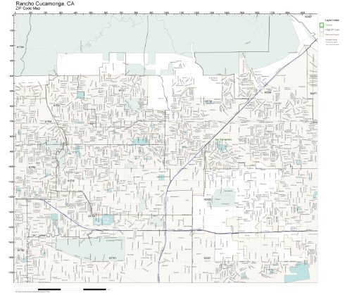 ZIP Code Wall Map of Rancho Cucamonga, CA ZIP Code Map Laminated ...