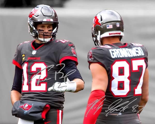 Amazon.com: Ikonic Fotohaus Tom Brady Rob Gronkowski Signed Photo ...