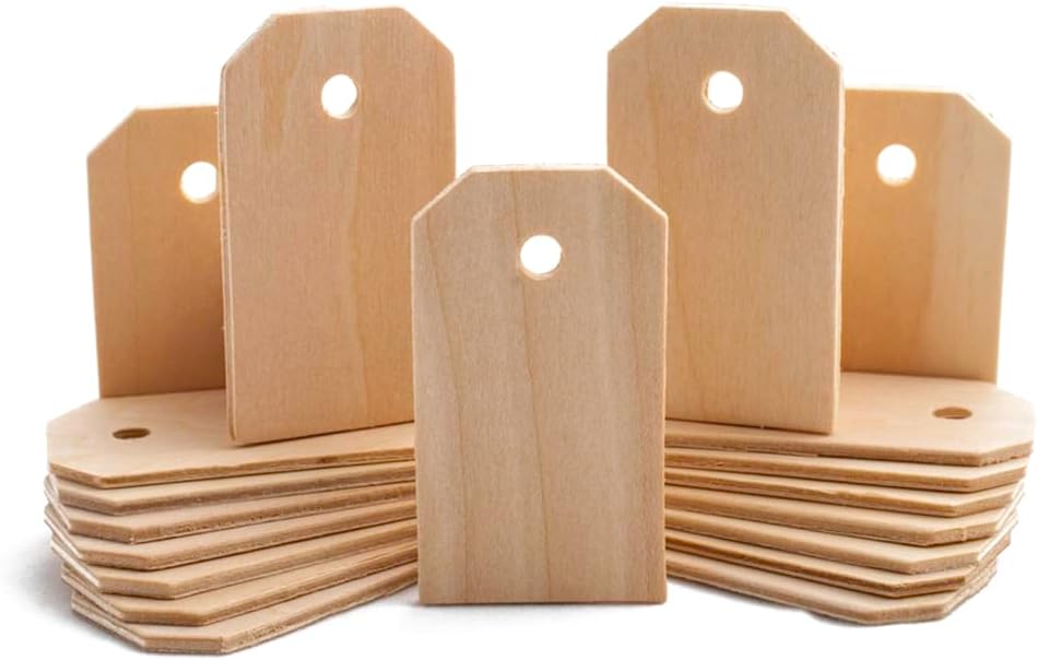 Amazon.com: 2-1/4" x 1-1/4" Blank Wooden Gift Tags | 100 Pack ...