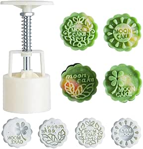 Amazon.com: Mid-Autumn Festival Hand-Pressure Moon Cake Mould With 4 ...