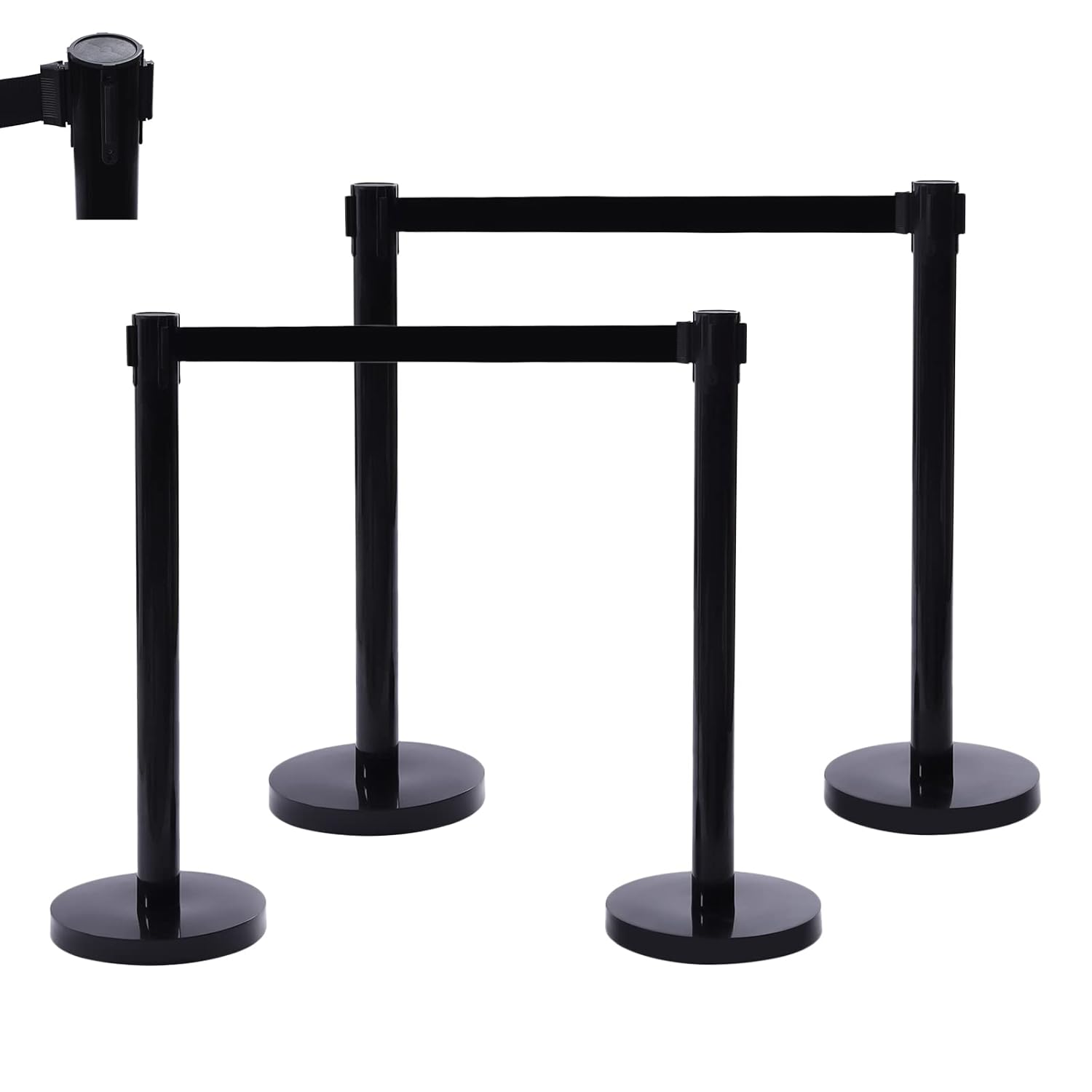 Crowd Control Stanchion Set,Stanchions with Retractable Belts in 6.6 ft ...