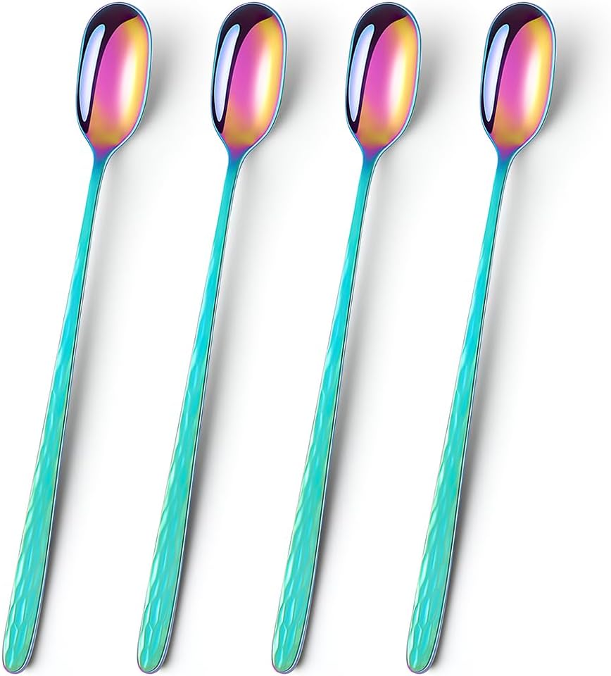 Amazon.com: Long-handled ice tea spoon, cocktail stir spoons, stainless ...