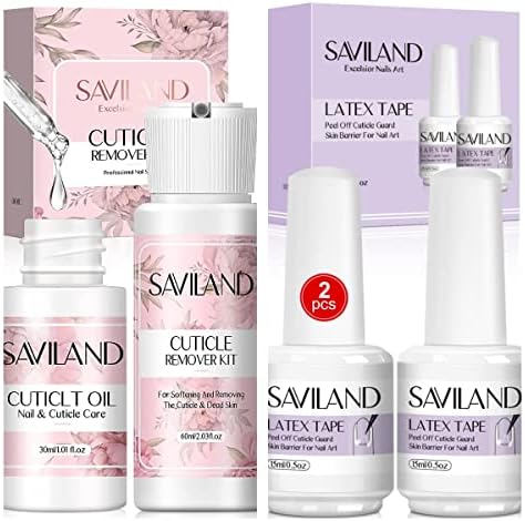 Amazon.com: Saviland Cuticle Remover and Cuticle Oil Kit and Liquid ...