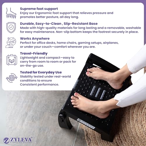 Adjustable Foot Rest Under Table | Ergonomic Footrest for Office Desk ...