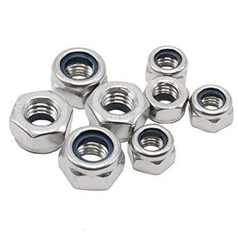 M4 Stainless Steel Nylon Insert Lock Nut,Right Hand,Metric,50-Pieces ...