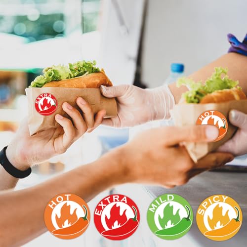 Snapklik.com : 4 Level Spicy Indicator Stickers Red Chili Pepper Labels ...