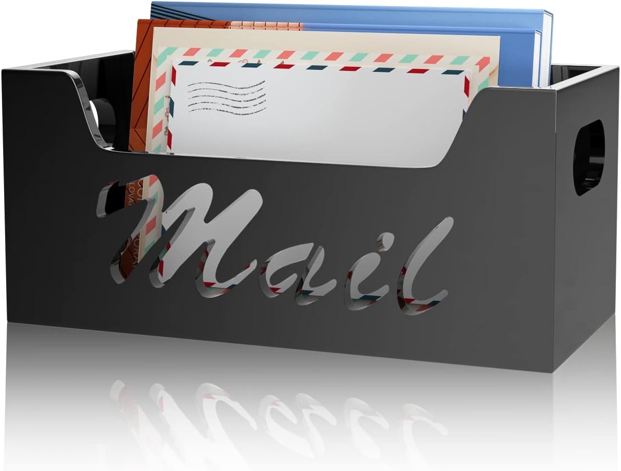 Amazon.com : DRASTAR Mail Organizer Countertop, Wooden Mail Holder with ...