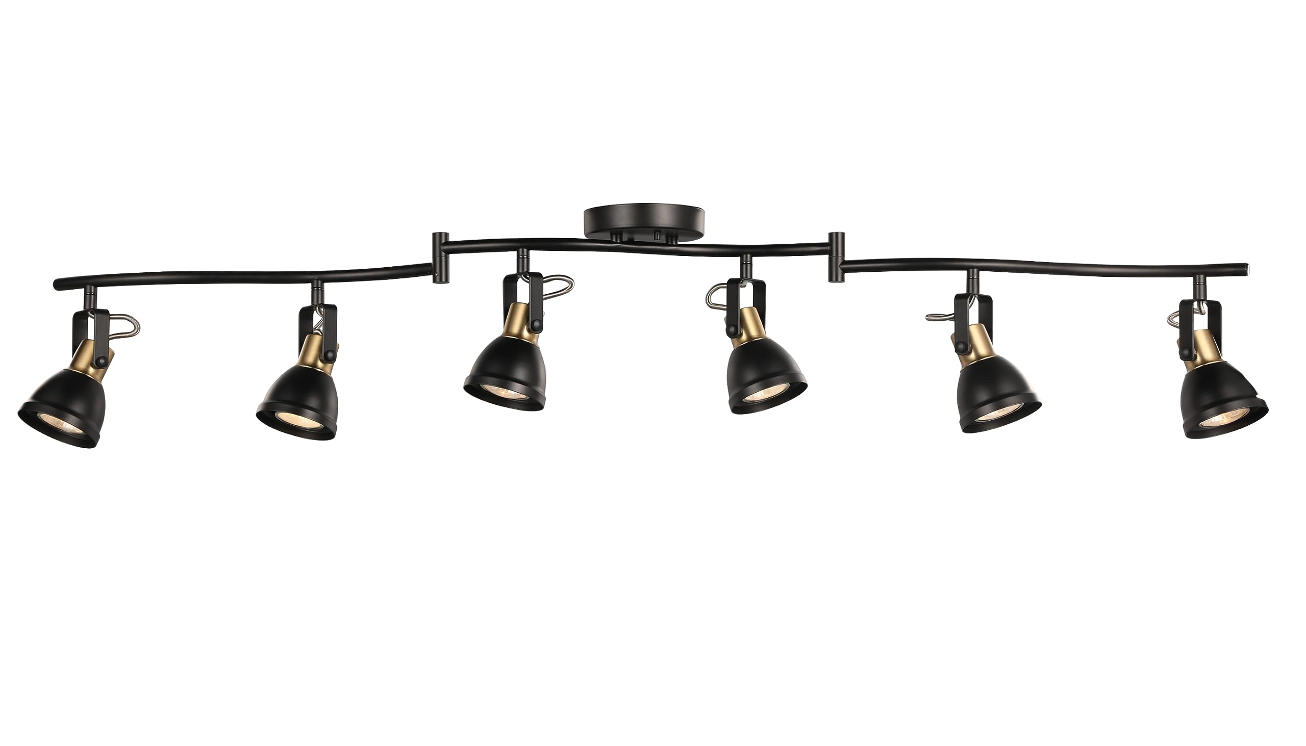CRAFTRONOS 6 Light Foldable Track Lighting Kit,Matt Black Brass Finish ...