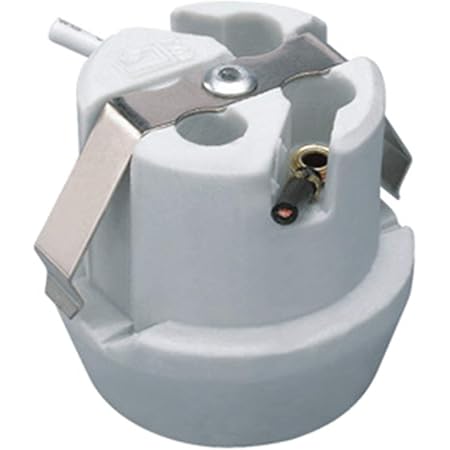 Satco 80-1263 Keyless Porcelain Socket with Rim and Double Snap-in Clip ...