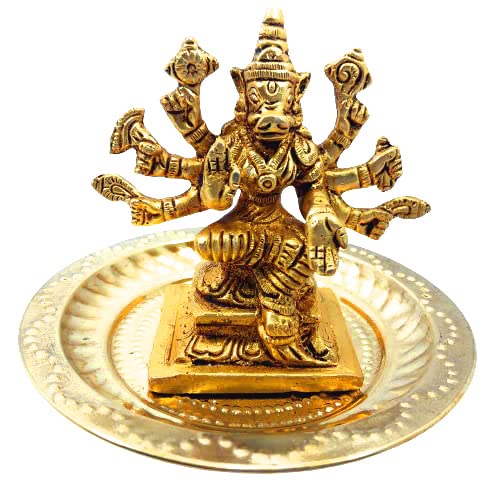 Buy Subhekshana Brass Varahi Amman Statue with Plate, (3.5 Inchs Height ...