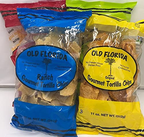 Old Florida Gourmet Chips de tortilla Paquete variado de cuatro (4 ...