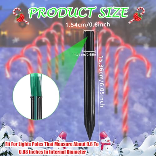 Snapklik.com : 20PCS Replacement Stakes For Christmas Candy Cane Lights ...