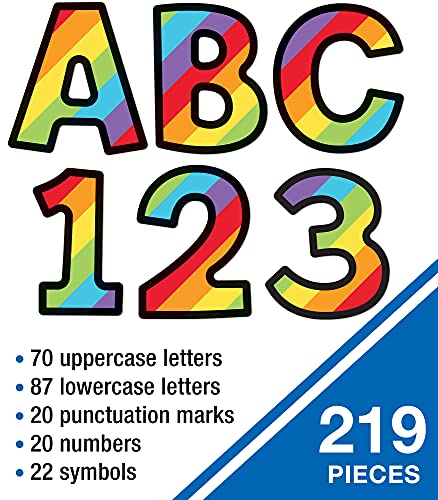 Snapklik.com : Carson Dellosa 219-Piece Rainbow Cutout Letters, 4 ...