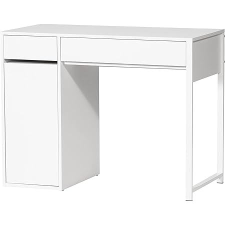 Luxor Gloss Workstation/Desk with Hidden Drawer White : Amazon.co.uk ...