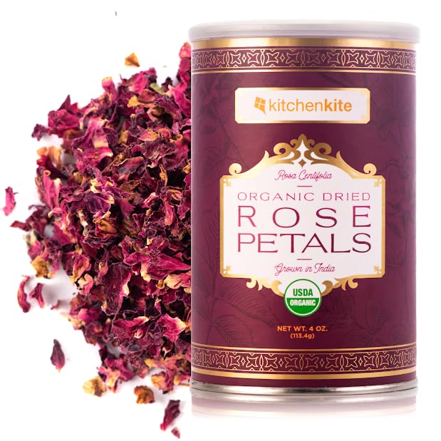 Amazon.com : Organic Dried Red Rose Petals - Food Grade Organic Edible ...