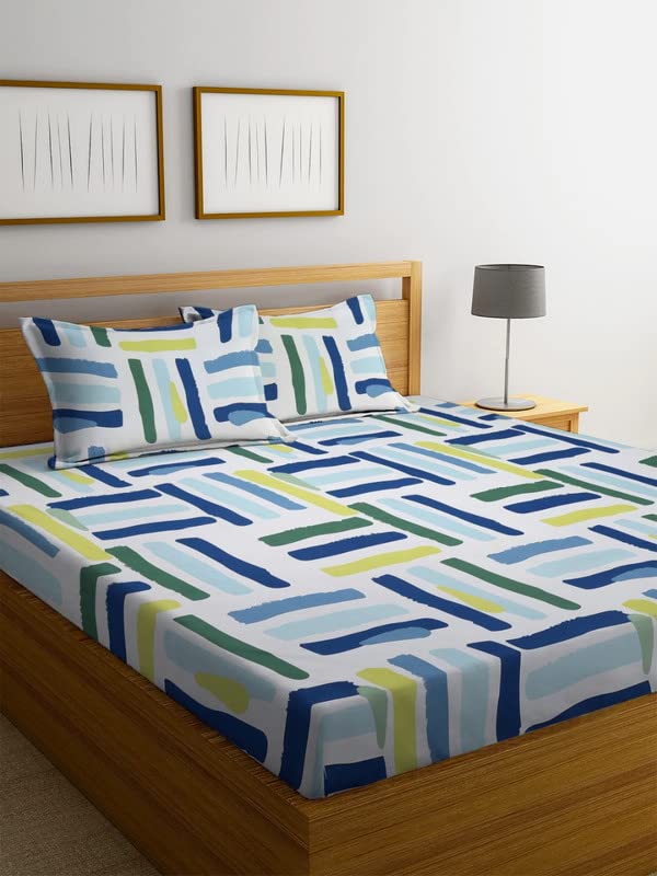 Buy YAZLYN COLLECTION 72X78 inch Premium Cotton Elastic Fitted Printed ...