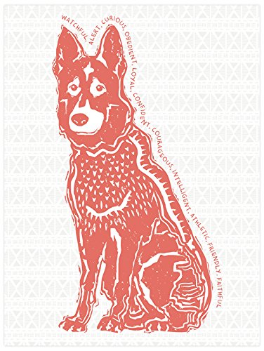 GreenBox - Linocut German Shepherd - Rust 14x18 canvas Wall Art, by ...