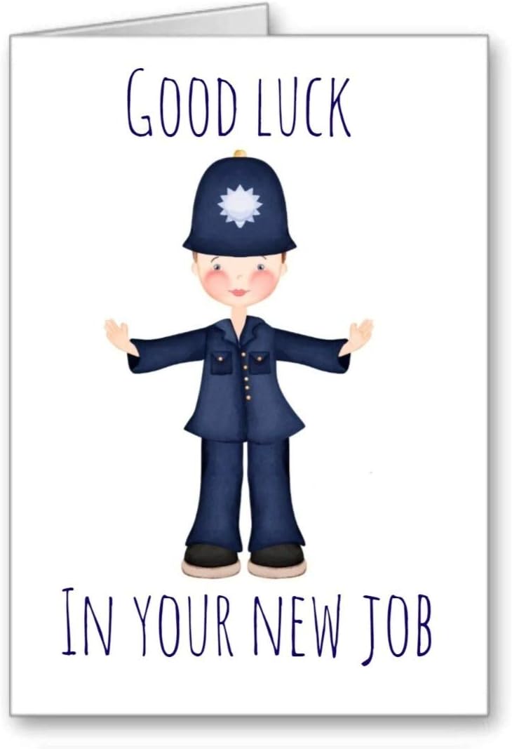 Good Luck New Job Police Policeman Card Officer Policewoman : Amazon.co ...