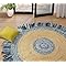 Amazon.com: GRUHUM Round Jute Cotton Area Rug 8ft Handwoven Natural ...