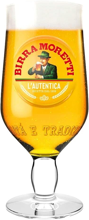 Birra Moretti 2/3 Pint Beer Glass Chalice (1 Glass) from GarageBar ...