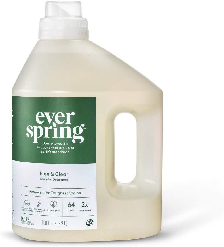 Amazon.com: Free & Clear Liquid Laundry Detergent - Everspring - 100 FL ...
