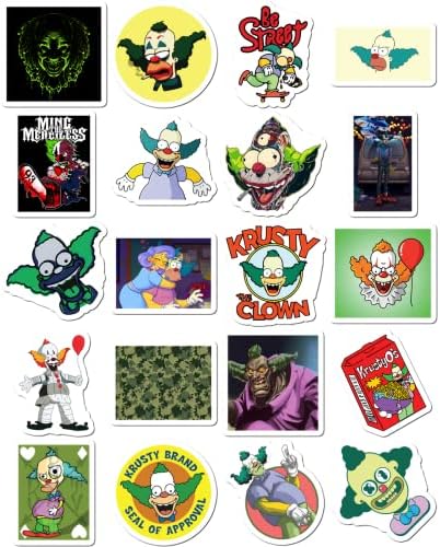Amazon.com: Stickers Pack 20 Pcs Krusty Aesthetic The Colorful Clown ...