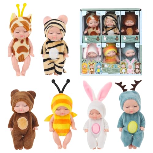 Hojalis Mini Reborn Dolls, 6 Pcs Mini Sleeping Rebirth Dolls with ...