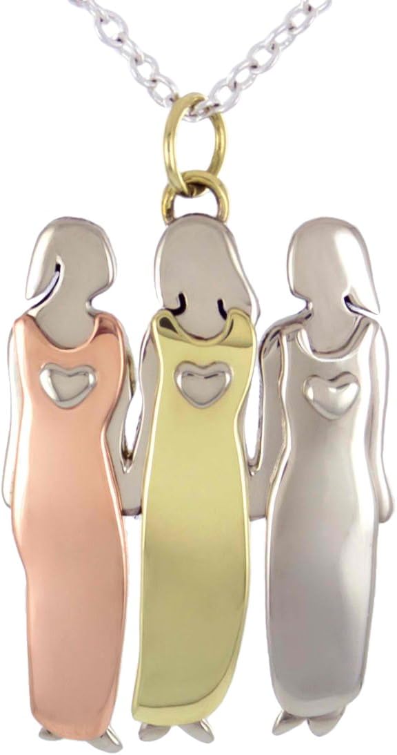 Amazon.com: Three Sisters Necklace Triplets 3 Best Friends Pendant 18 ...