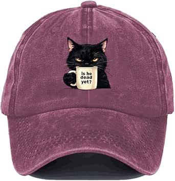 is He Dead Yet Hat Funny Cat Sarcastic Quotes Humor Saying Cap Unisex ...