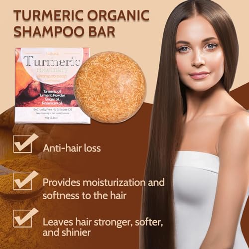 Turmeric Shampoo Bar, Ginger Hair Regrowth Shampoo Bar, Anti Hair Loss ...