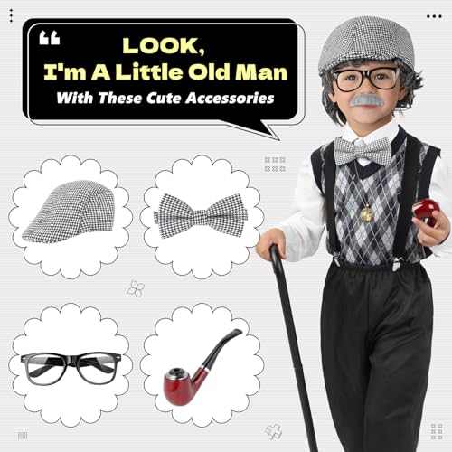 Snapklik.com : Old Man Costume For Kids 100th Day Of School Costume For ...