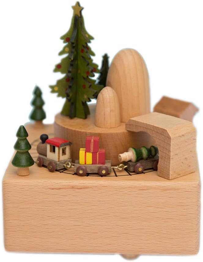 Amazon.com: peafowl Christmas Music Box, Christmas Eve Christmas Wooden ...