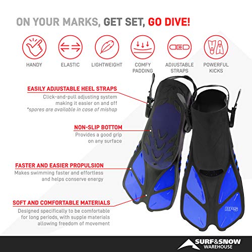 Snapklik.com : BPS Short Swim Fins - Open-Toe And Open-Heel Design ...