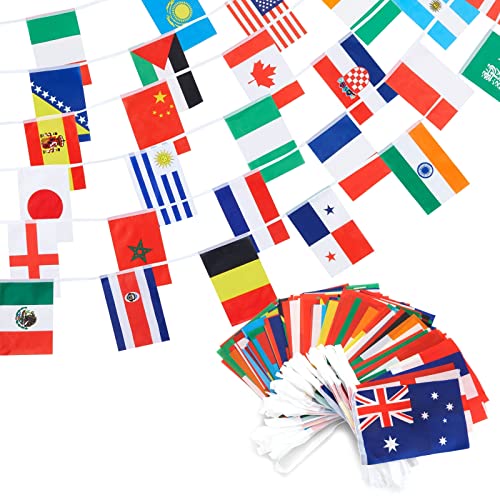 250-Piece World Country Flags – 200-Feet Small International - Want It All
