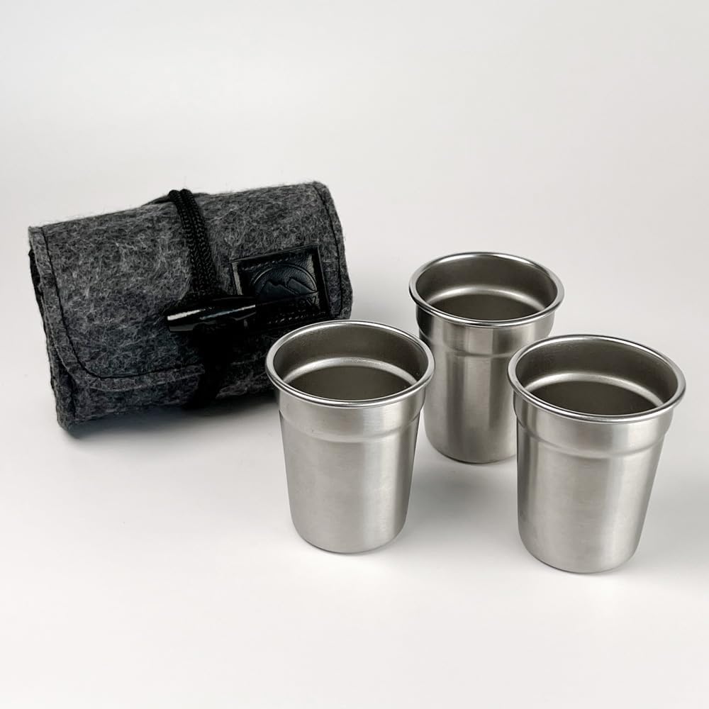 Amazon.com | Craggy Stainless Steel Stackable 2oz Shot Glasses with ...