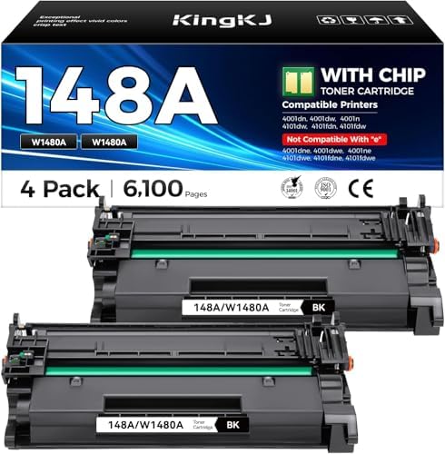 Amazon.com: 148A Black Toner Cartridge with chip 2-Pack High Yield ...