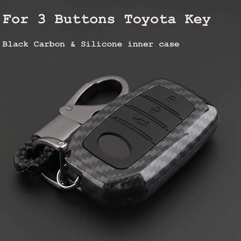 Buy GlobalNiche® 2&3 Buttons Carbon Fiber Car Smart Key Cover Case for ...