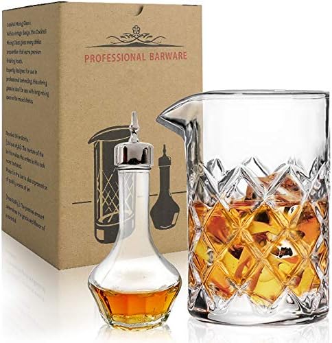 Amazon.com: Cocktail Mixing glass – 17oz Cocktail Stirring Glass with ...