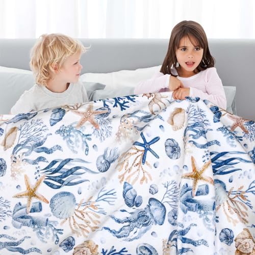 Amazon.com: JarThenaAMCS Ocean Beach Throw Blanket Starfish Coral ...