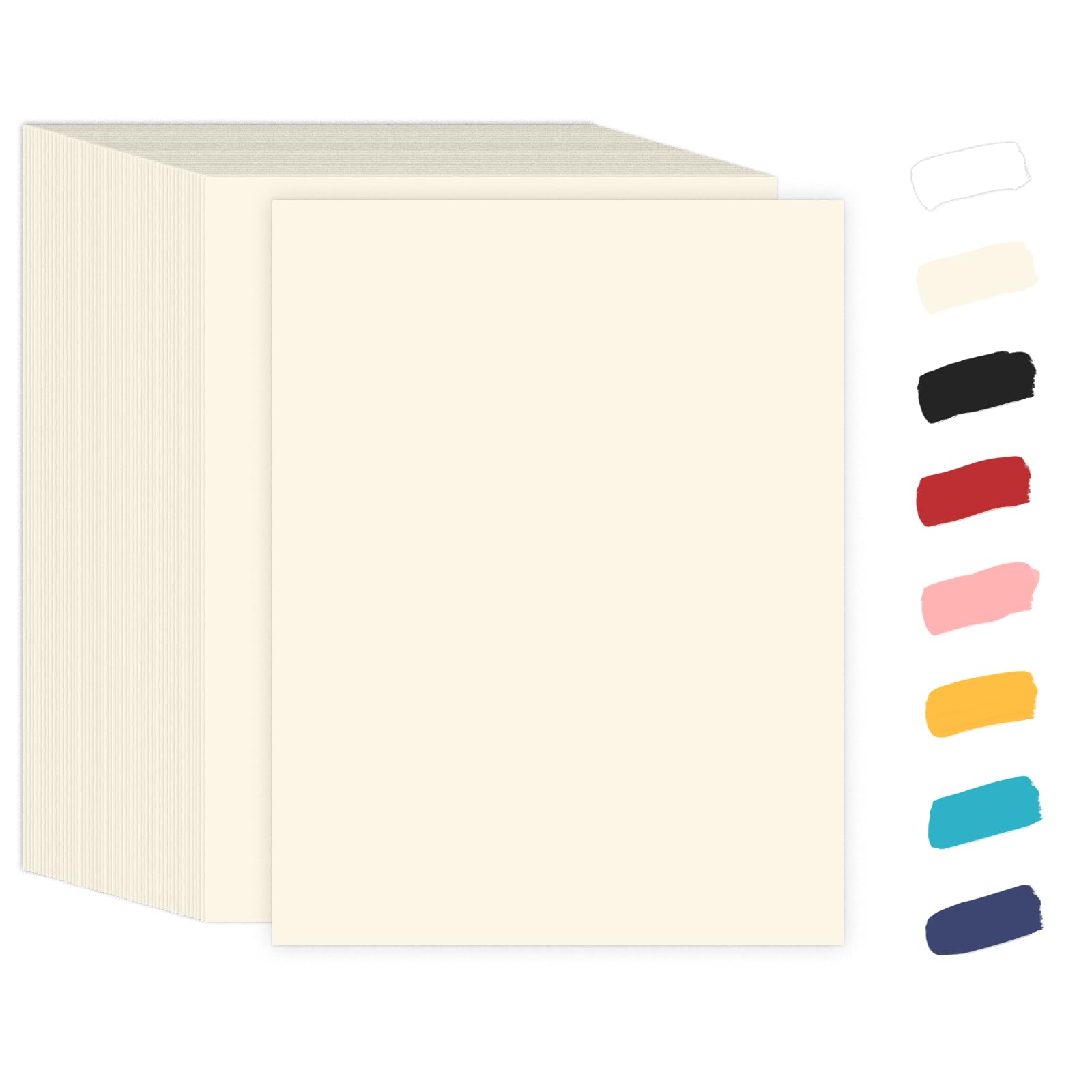 100 Sheets Cream Cardstock 8.5 x 11 Off White Card Stock,Goefun 65lb ...